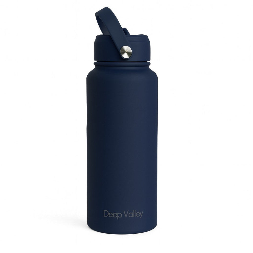 Indigo Blue - 1L/34oz Insulated Water Bottle – The Plantbased Pantry